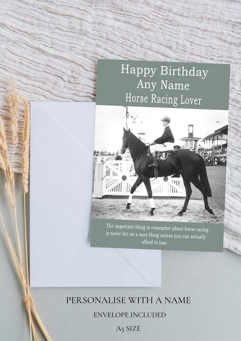 Horse Racing Birthday Card - Etsy