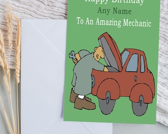 Happy Birthday Mechanic Card - Etsy