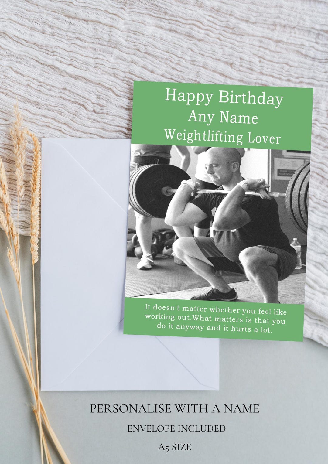 Weightlifting Birthday Card - Etsy
