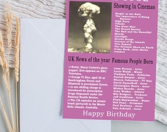 73rd Birthday Card / Fun Facts 1952 Year in Review / Digital File ...