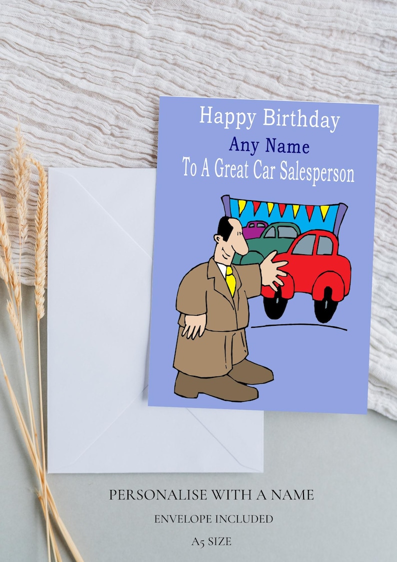 Car Salesperson Birthday Card - Etsy