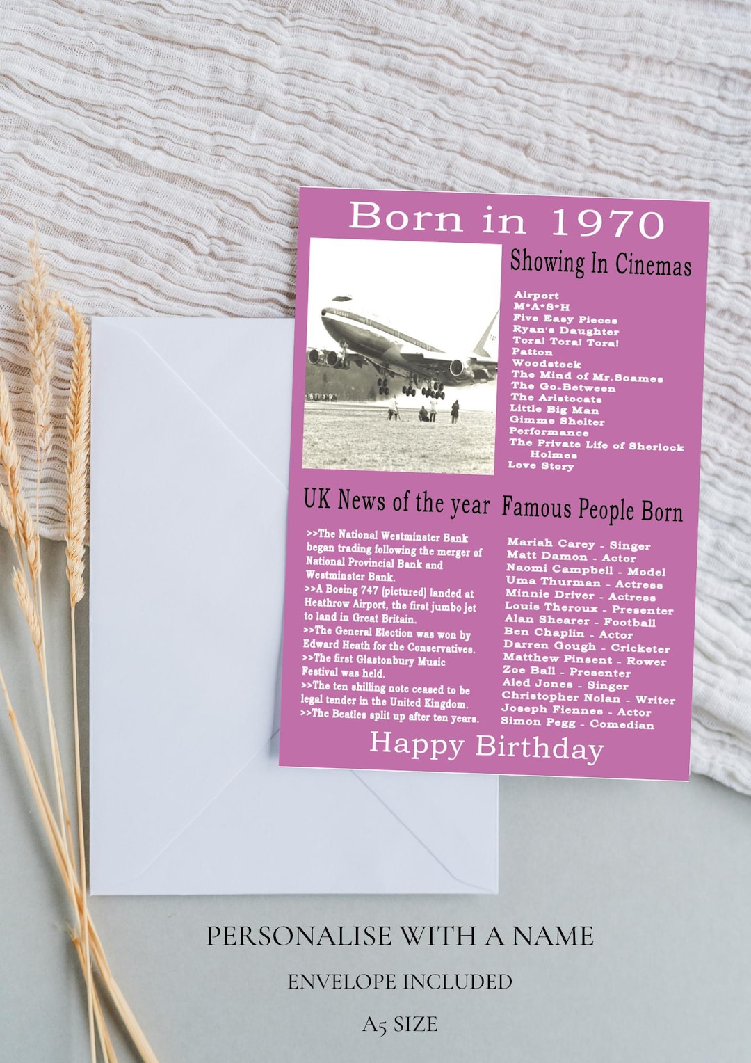 1970 Birthday Card - Etsy