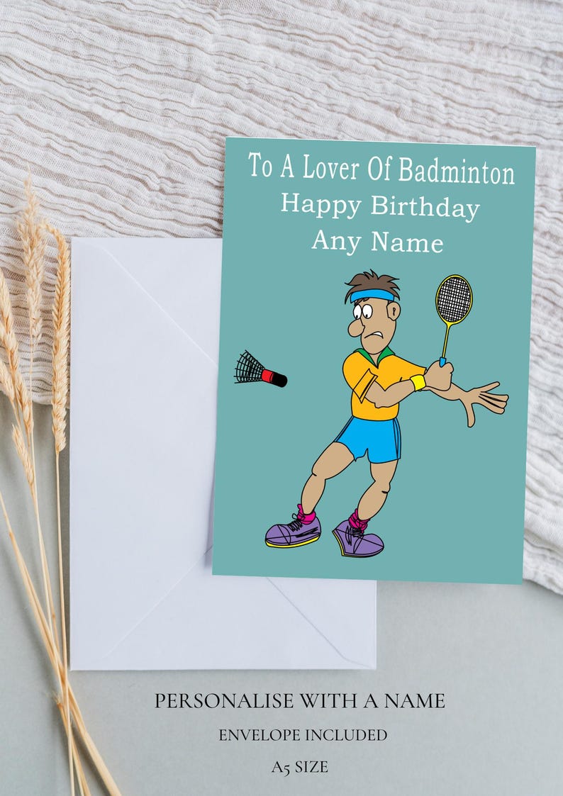 Badminton Birthday Card - Etsy