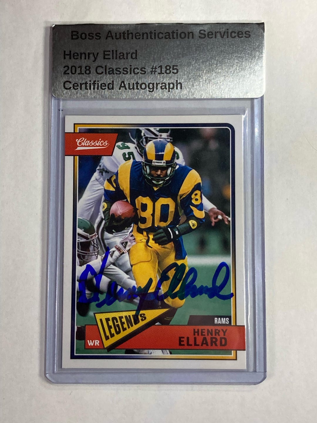 Henry Ellard Los Angeles Rams on Card Auto Autograph Signed St. Louis ...