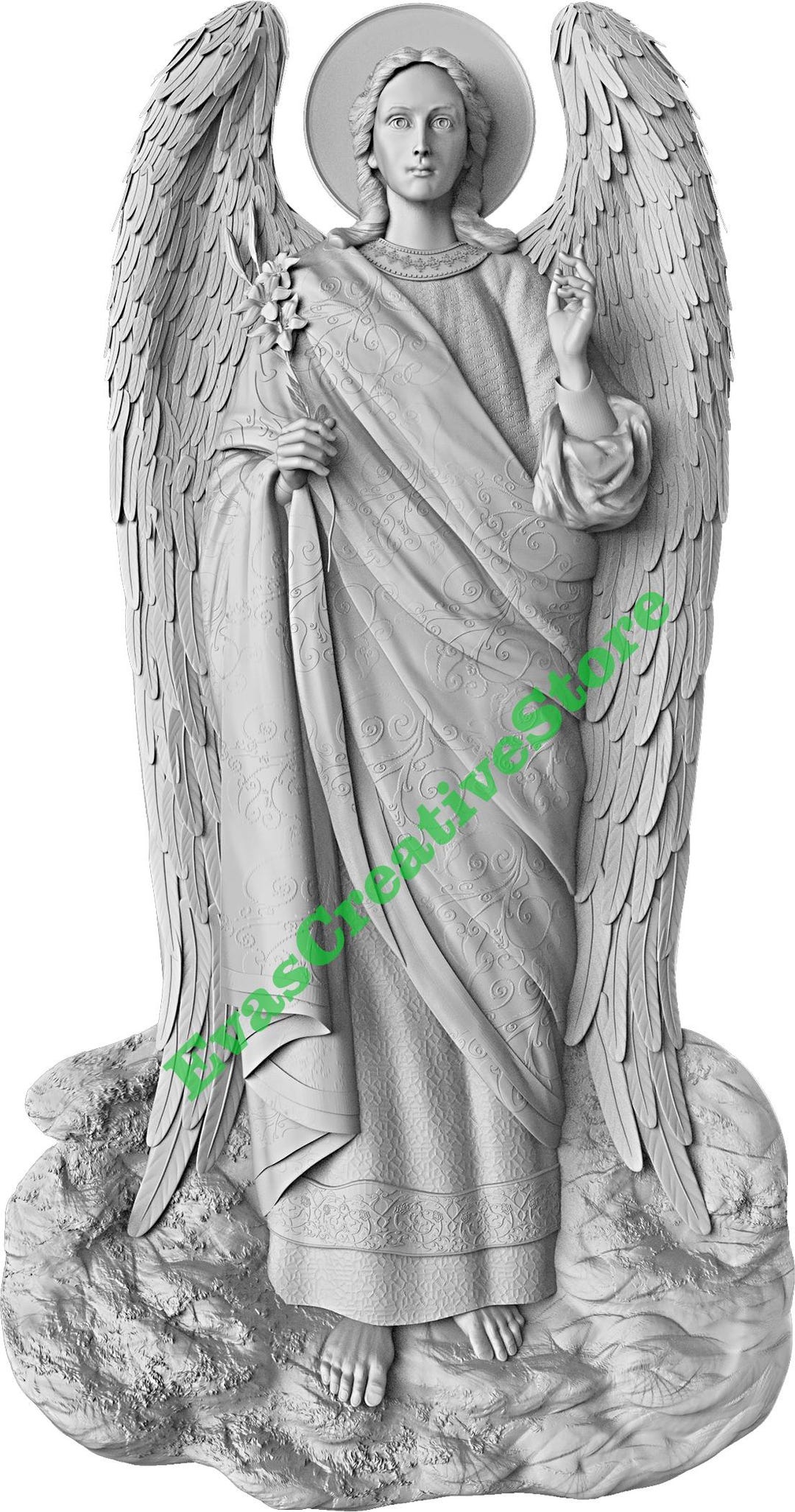 Archangel Gabriel PNG, BMP, Jpg | Religious Art Nouveau Laser Engraving ...