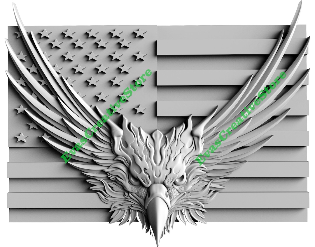 American Flag and Eagle PNG | Patriotic Laser Engraving File | Fire ...
