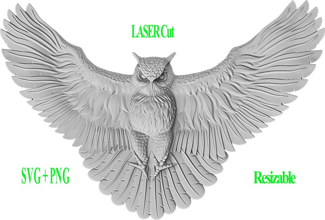 Laser Ready Png Svg Gcode Files Flying Owl Glowforge Engraver Cut ...