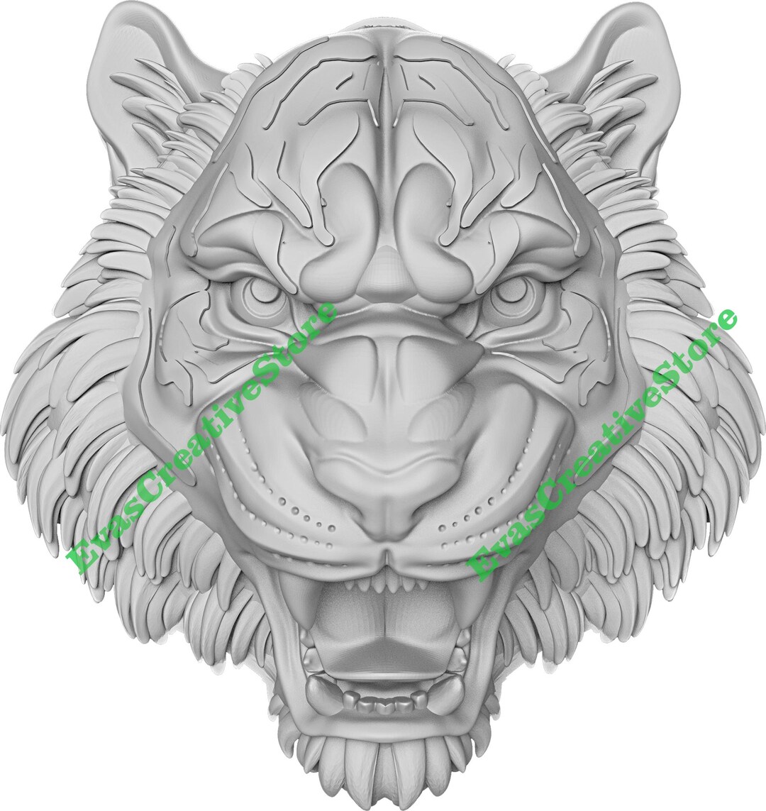 Tiger PNG, BMP, Jpg | Animals Art Nouveau Laser Engraving Files ...