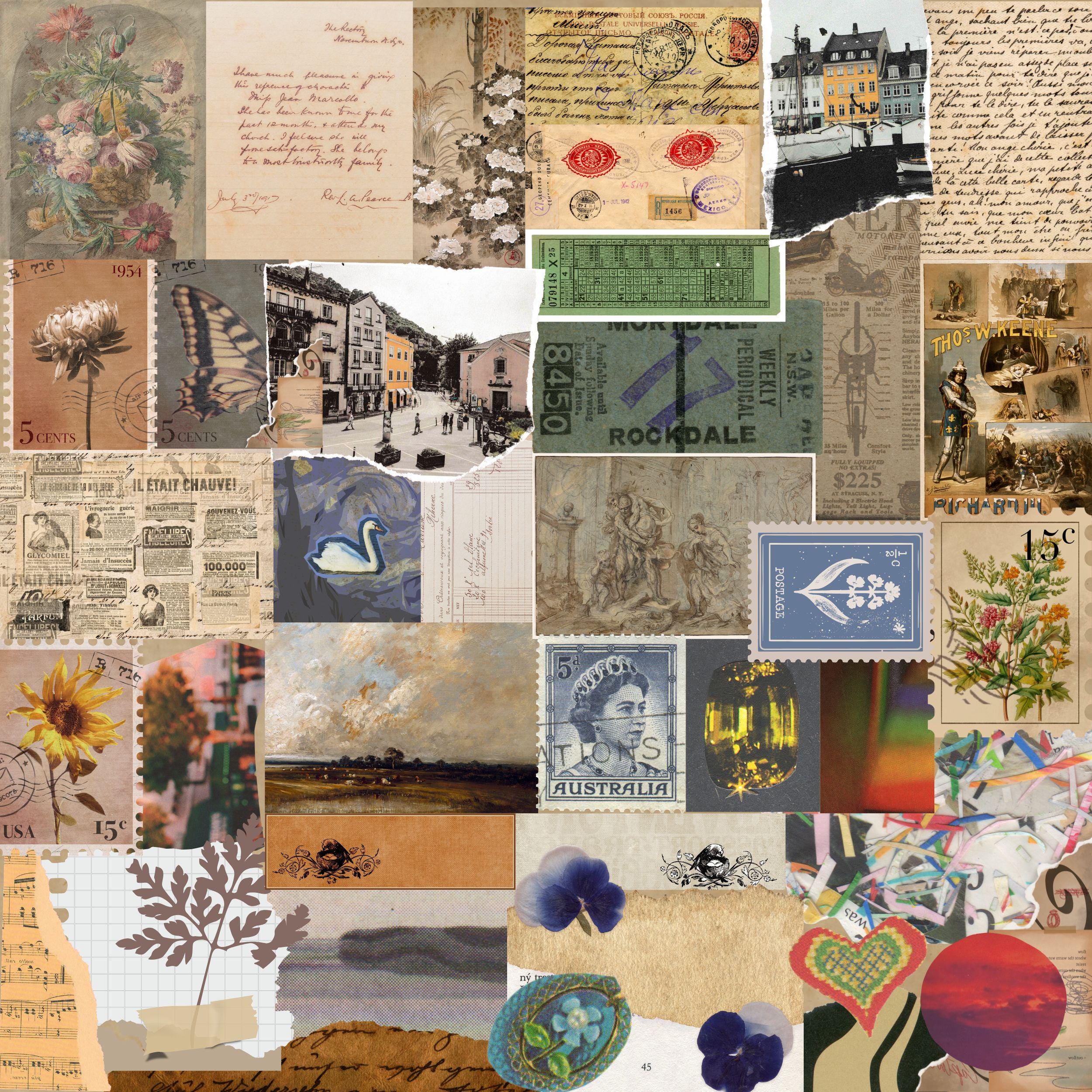 Collage Art Prints, Eclectic Collage Cutouts, Pop Art Elements, Vintage ...