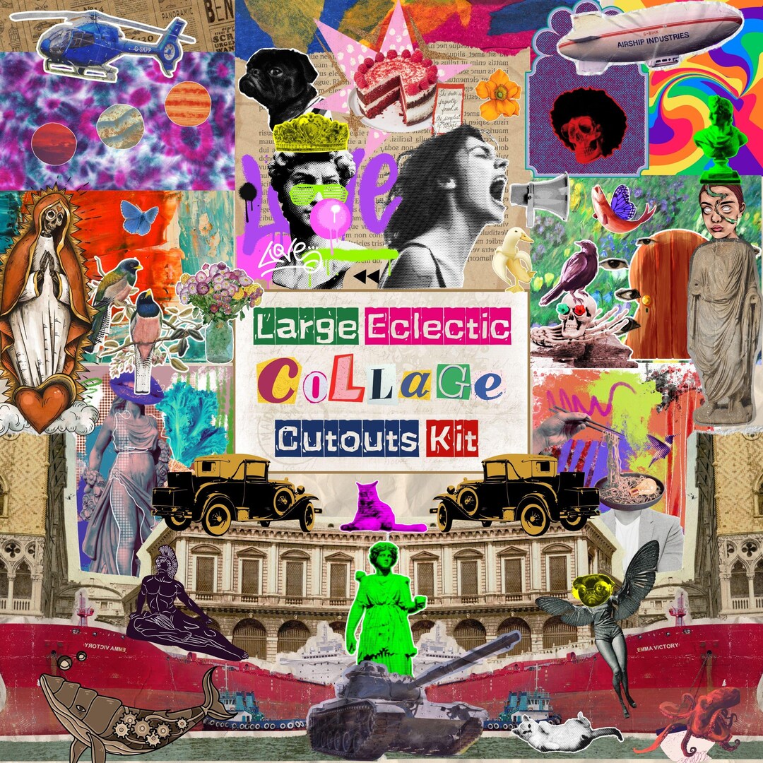 Large Eclectic Collage Kit, Vintage and Surreal Ephemera, Extraordinary ...