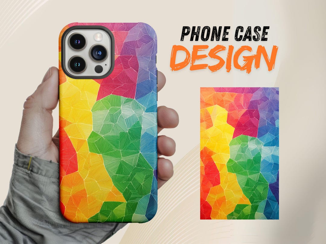 Colorful Geometric Phone Sublimation Rainbow - Bold and Unique Design ...