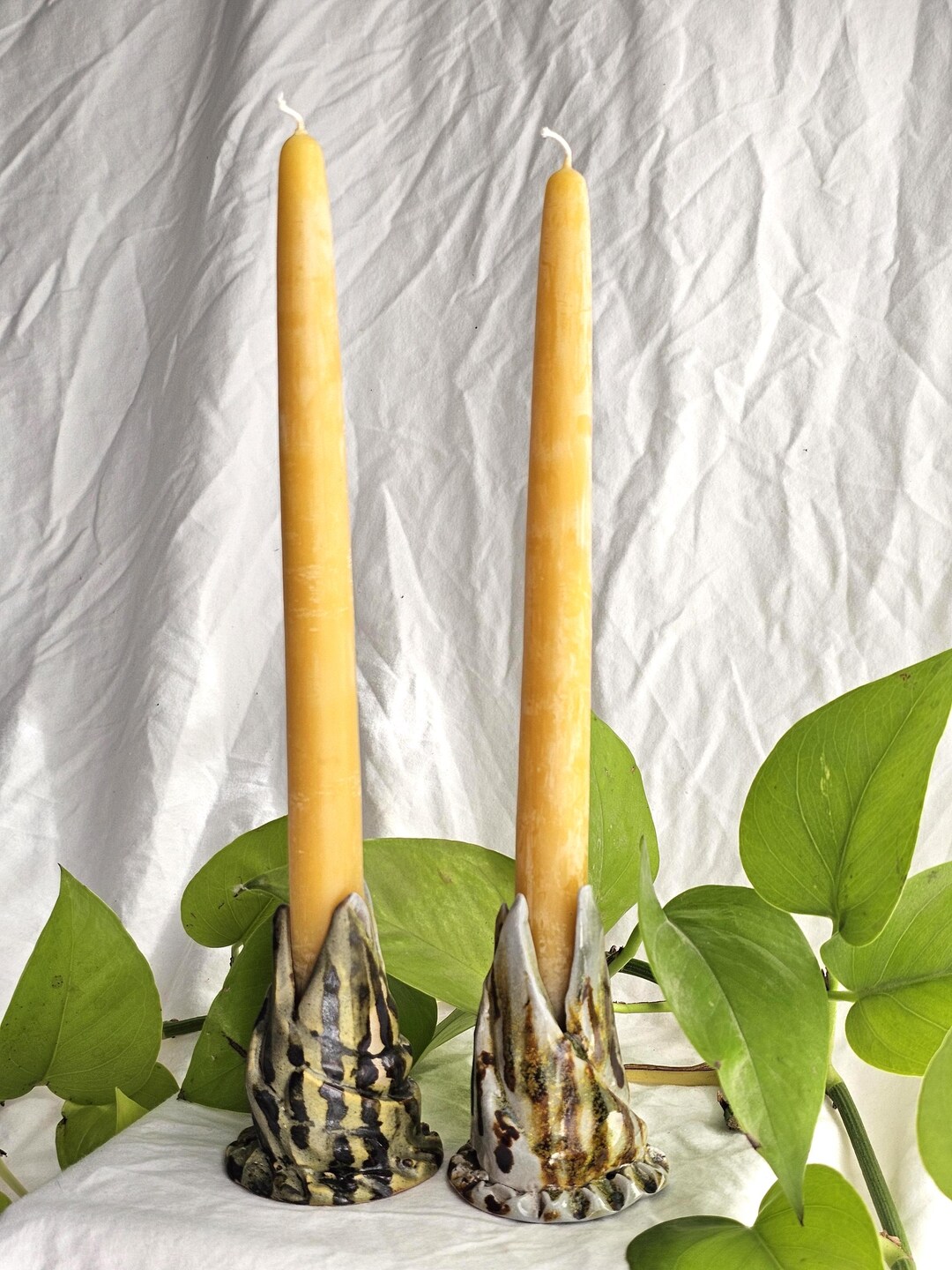 Candlestick Holders - Ceramic Soda-fired Home Decor - Warm Colors ...