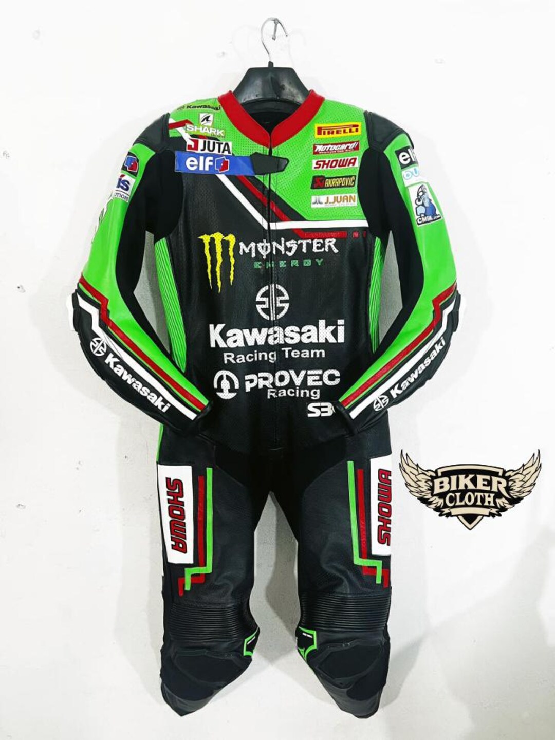 Brand New BIKER CLOTH Kawasaki Motorbike Racing Leather Suit CE ...