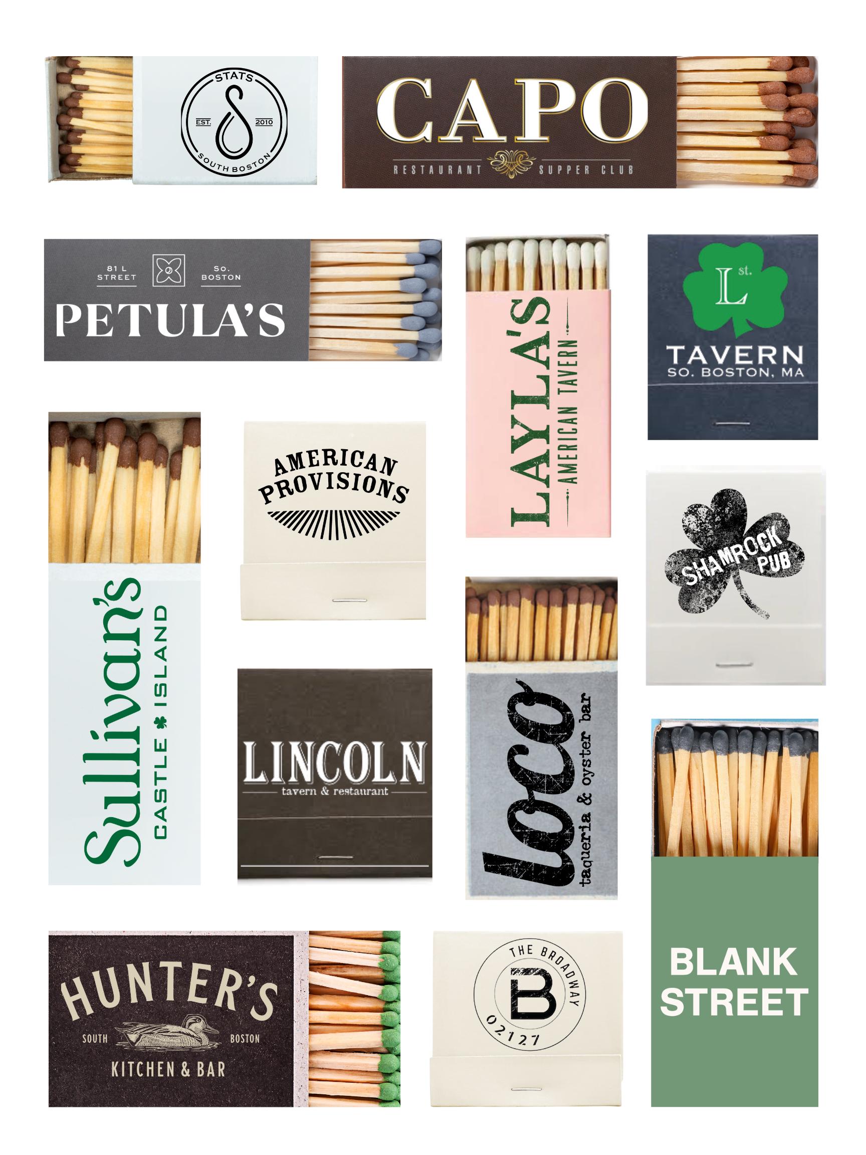 South Boston Matchbook Poster | Southie Restaurant and Bar Art ...