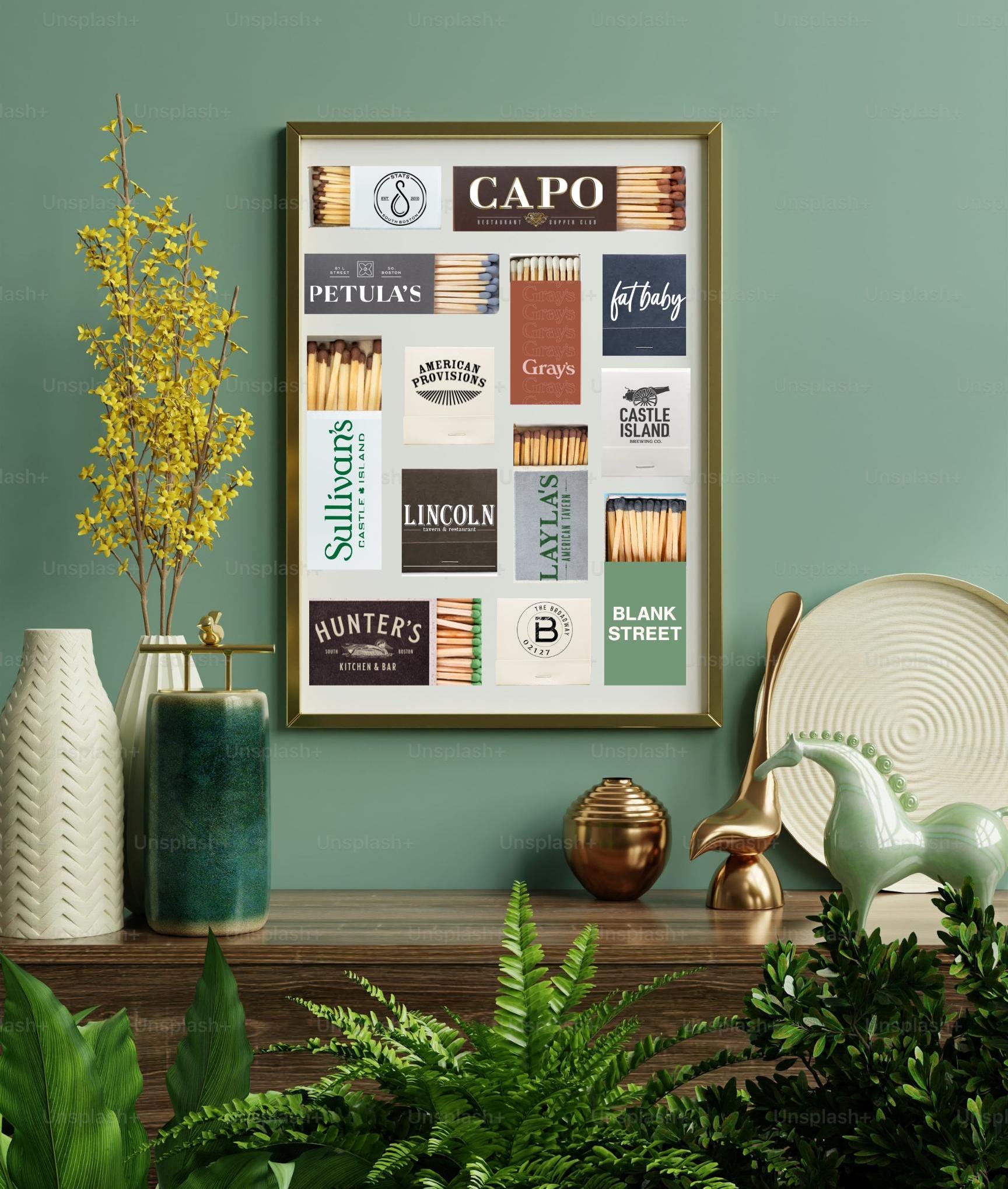 South Boston Matchbook Poster | Southie Restaurant and Bar Art ...