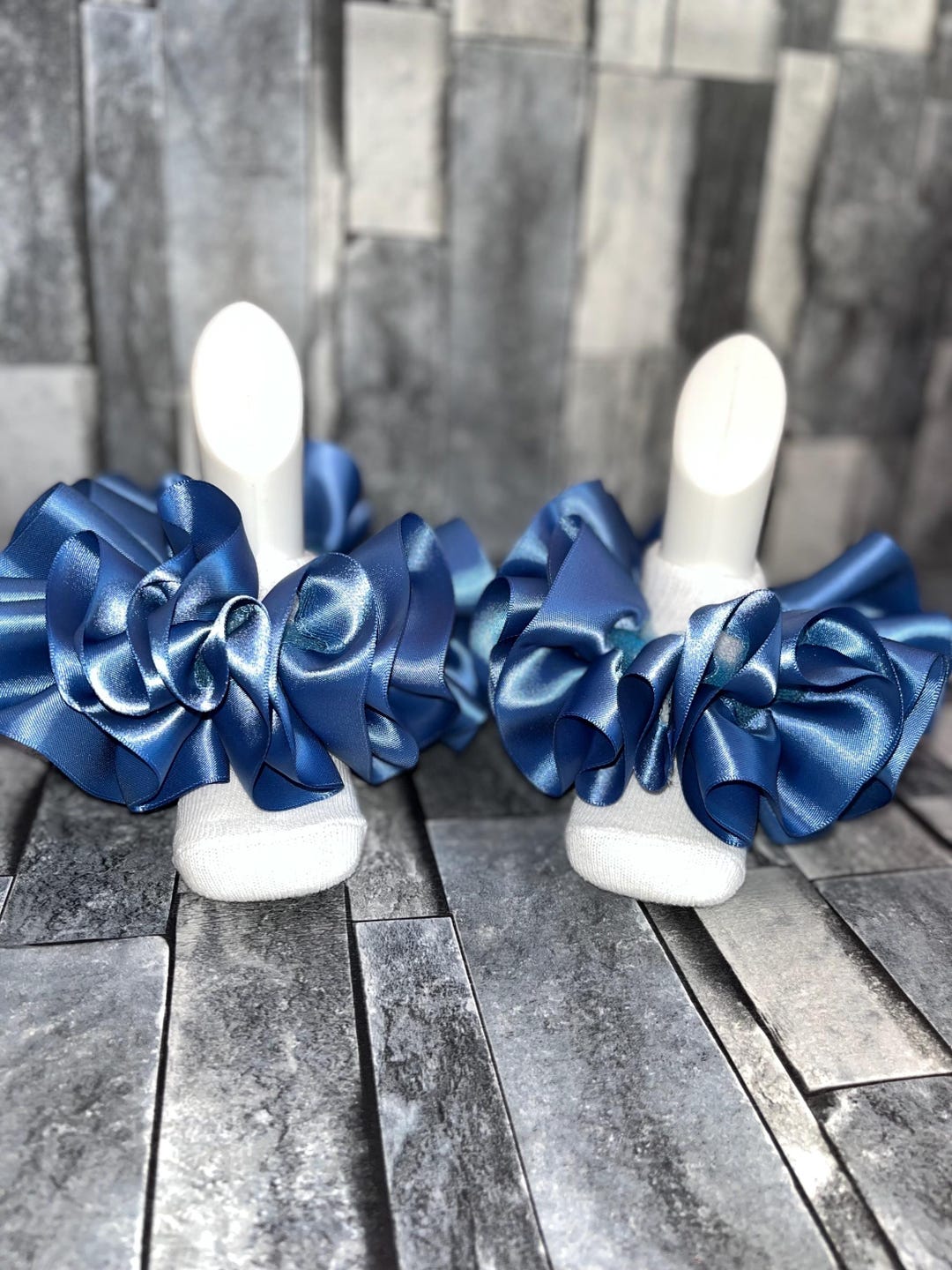 Smoke Blue Ruffle Socks Girls Ruffle Anklets Kids Ruffle Socks Tutu ...