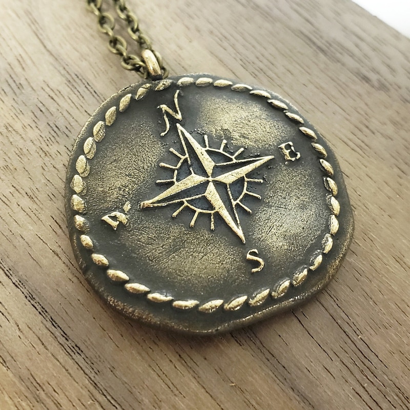 Compass Rose Pendant - Etsy