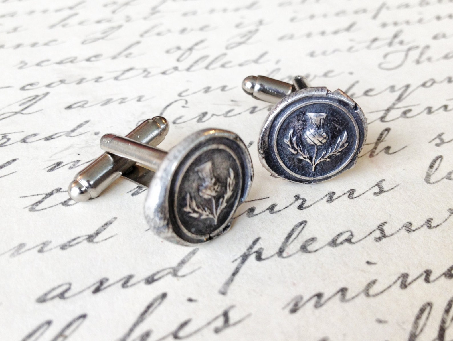 Scottish Thistle Cufflinks Scotland Cufflinks Heritage - Etsy