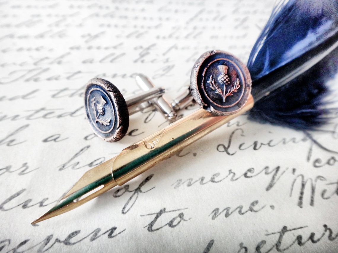 Scotland Thistle Wax Seal Cufflinks Scottish Cuff Links in | Etsy