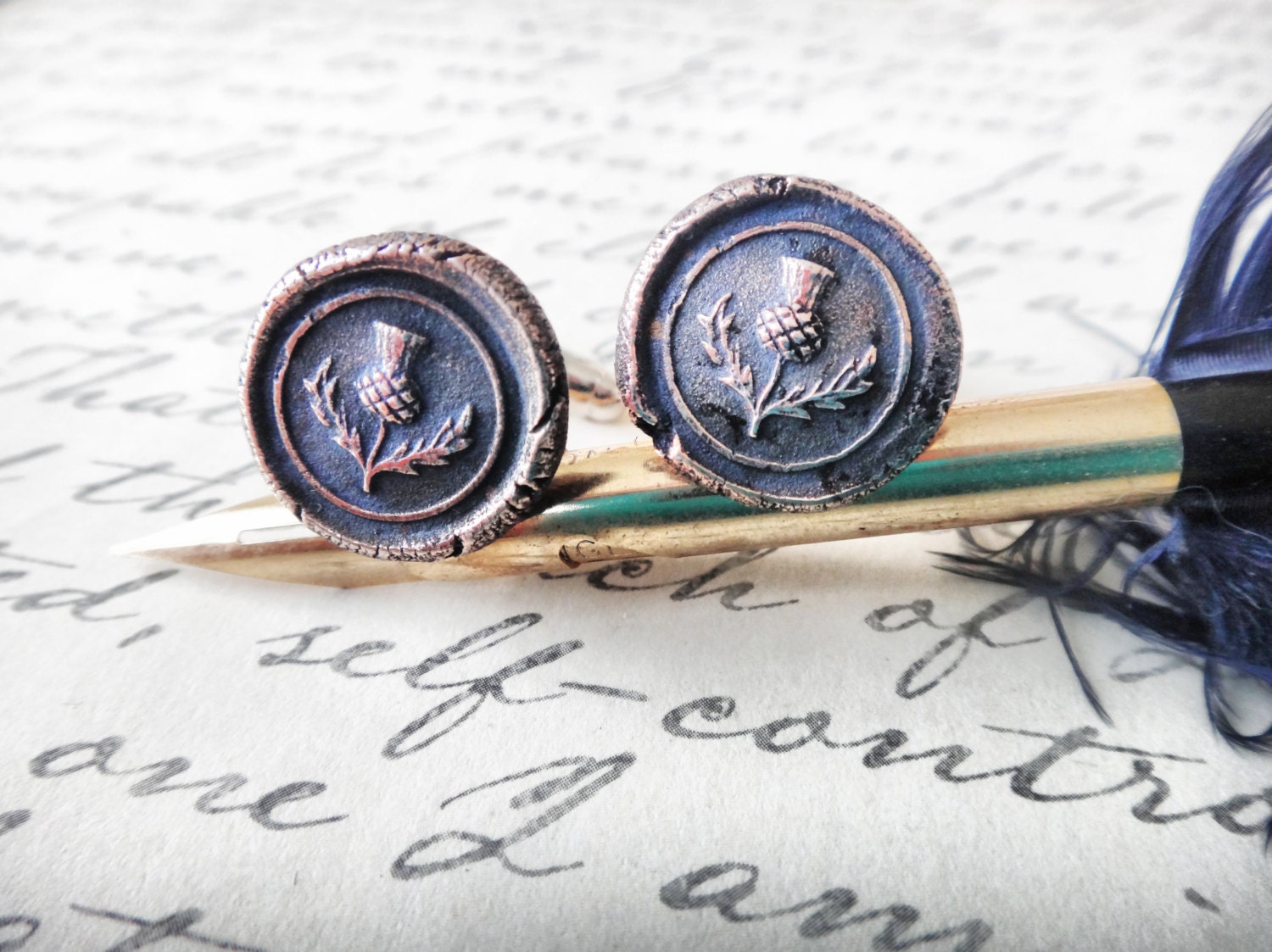 Scotland Thistle Wax Seal Cufflinks Scottish Cuff Links in | Etsy