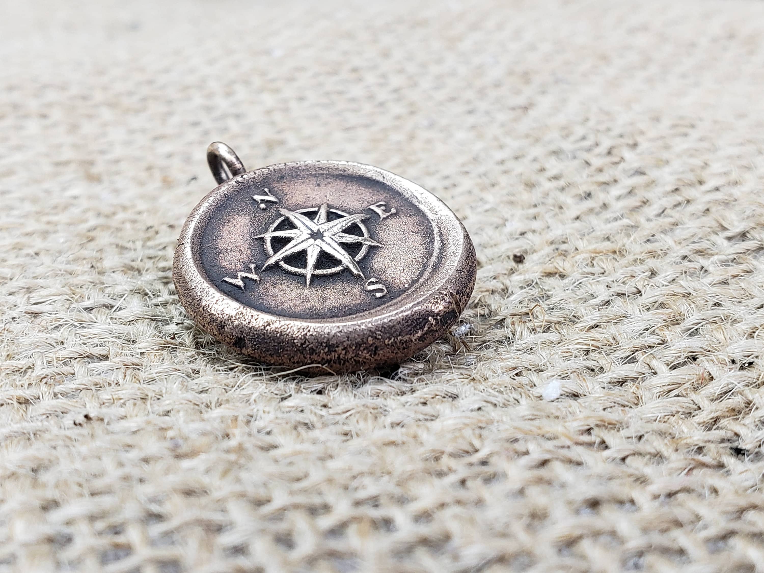Compass Star Wax Seal Pendant Nautical Compass Rose Talisman | Etsy