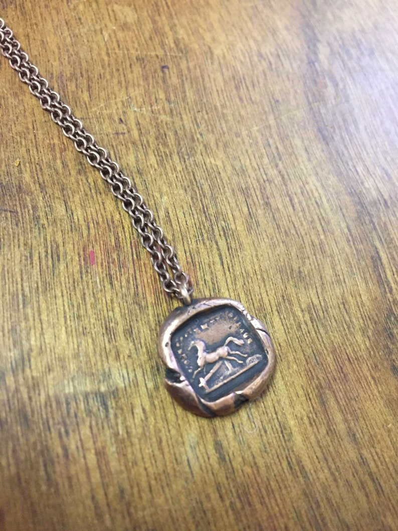 Strength and Perseverance Pendant Horse Wax Seal Necklace in | Etsy