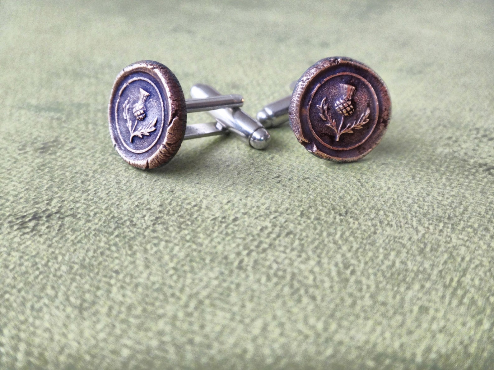 Scotland Thistle Wax Seal Cufflinks Scottish Cuff Links in | Etsy
