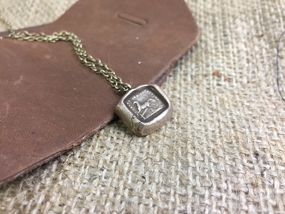 Strength and Perseverance Pendant - Horse Wax Seal Necklace in French ...