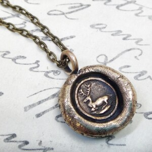 Deer Stag Charm - Wax Seal Necklace - Heraldic Baratheon Buck Stag ...