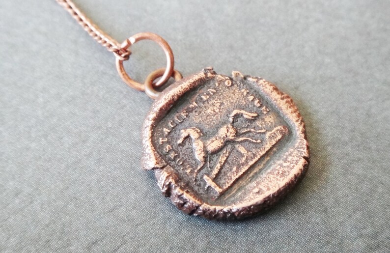 Strength and Perseverance Pendant Horse Wax Seal Necklace in | Etsy