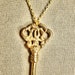 Gold Key Ornate Skeleton Key Necklace Key to My Heart - Etsy