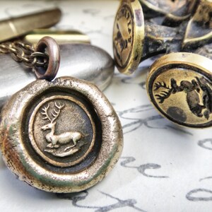 Deer Stag Charm - Wax Seal Necklace - Heraldic Baratheon Buck Stag ...