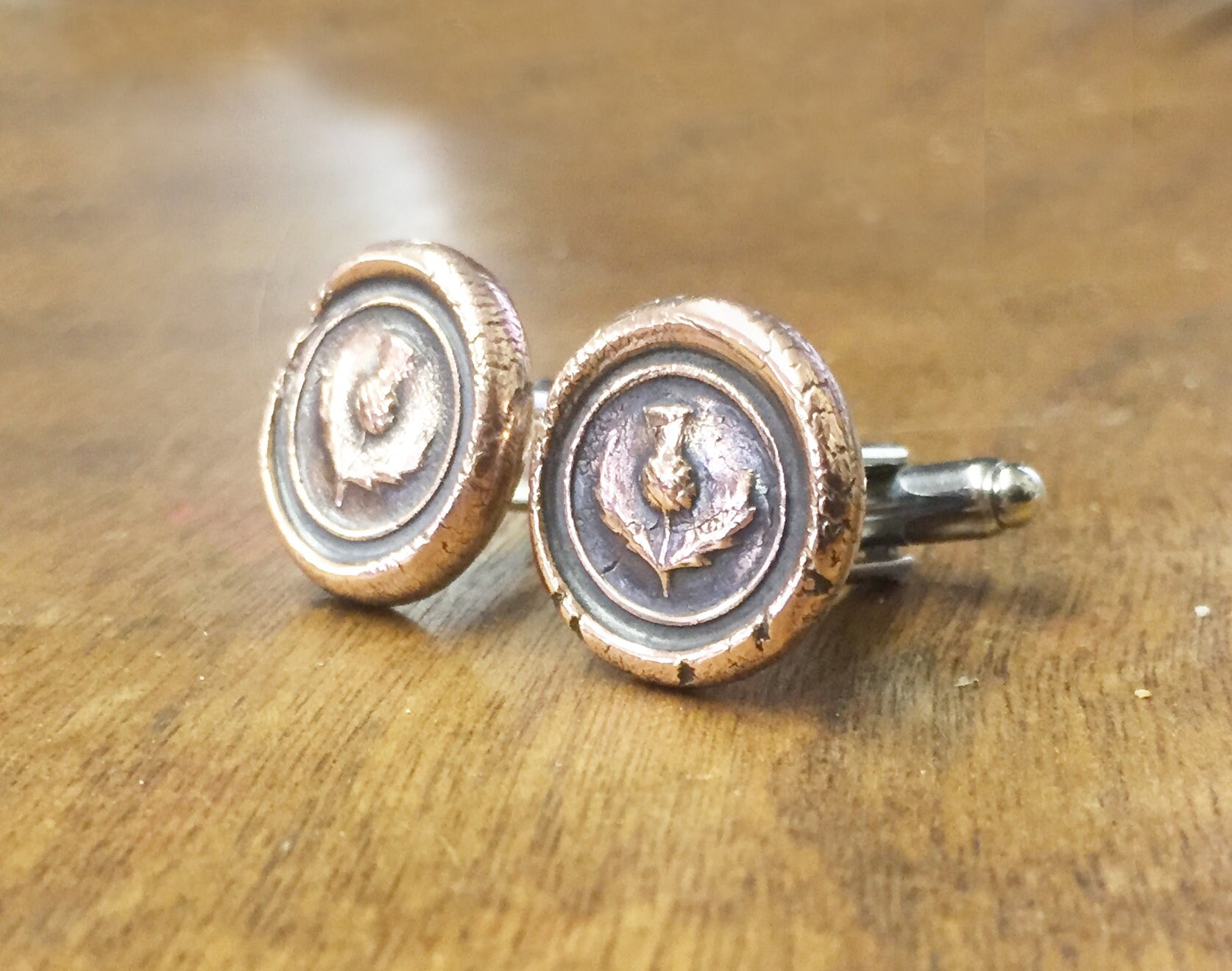 Scotland Thistle Wax Seal Cufflinks Scottish Cuff Links in | Etsy