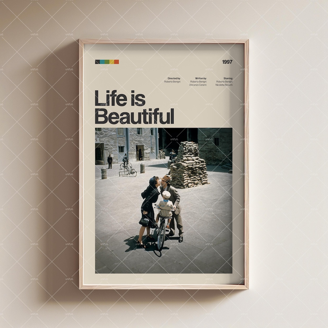 Life is Beautiful Vintage Retro Poster, Life is Beautiful Movie Print ...