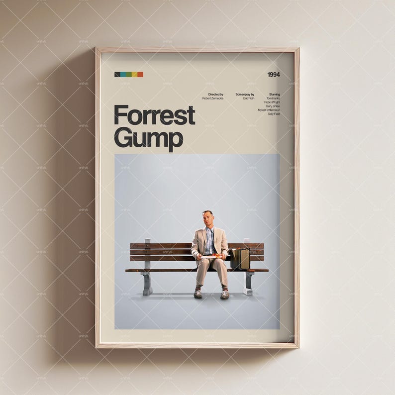 Forrest Gump Vintage Retro Poster, Forrest Gump Movie Print, Forrest ...