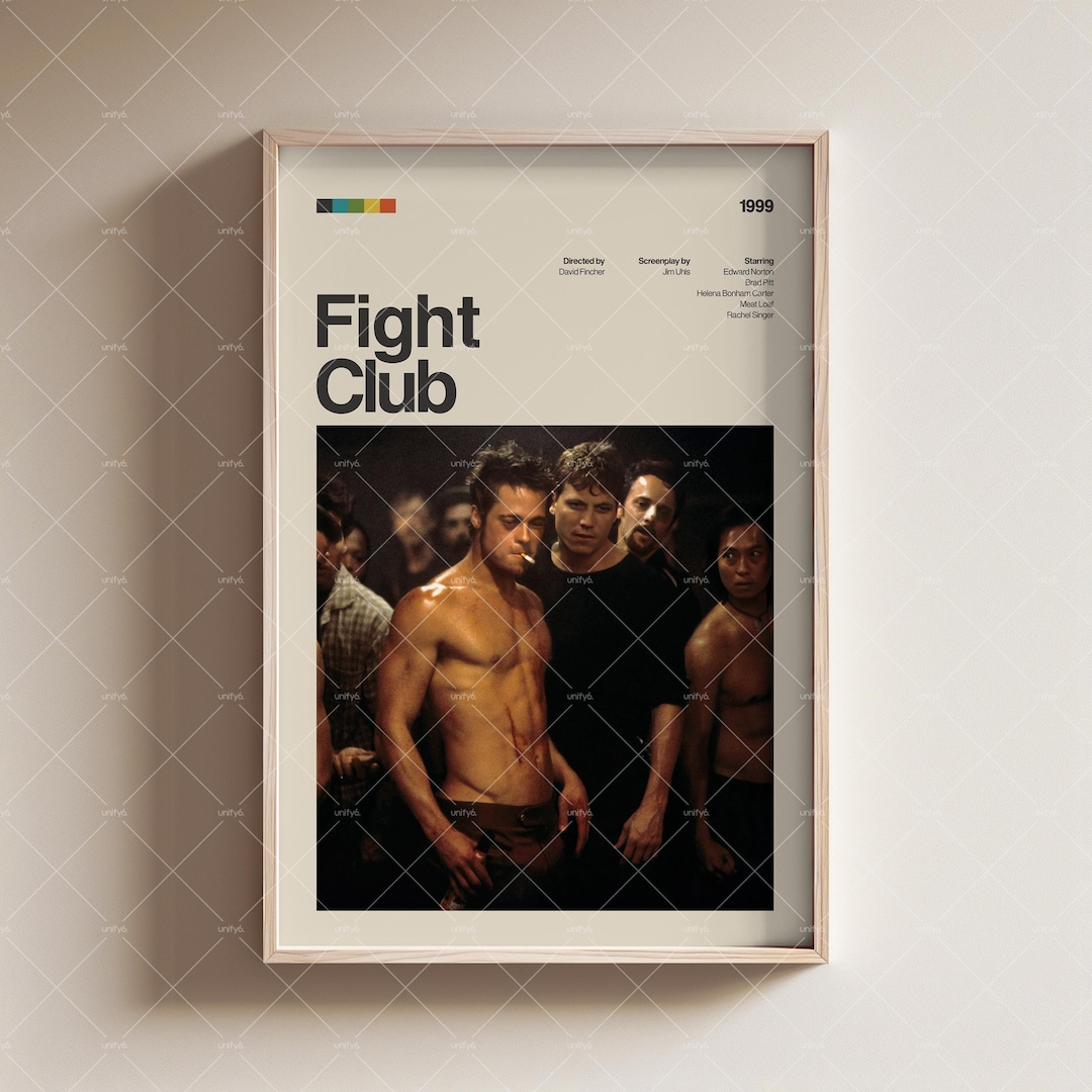 Fight Club Vintage Retro Poster, Fight Club Movie Print, Fight Club ...