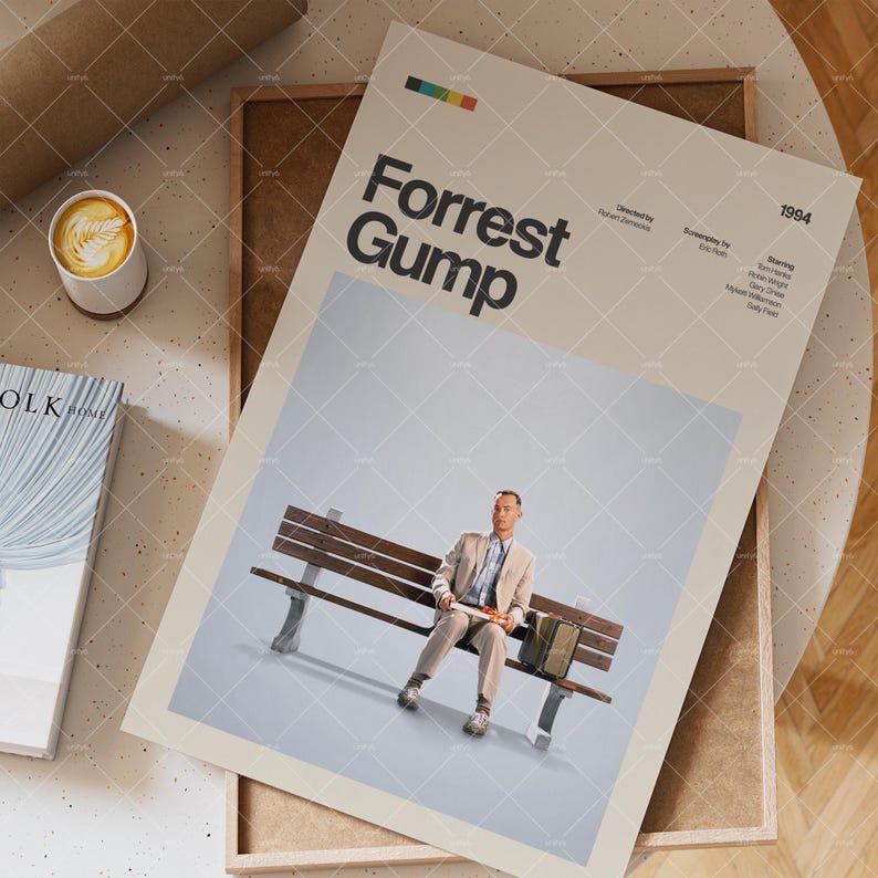Forrest Gump Vintage Retro Poster, Forrest Gump Movie Print, Forrest ...