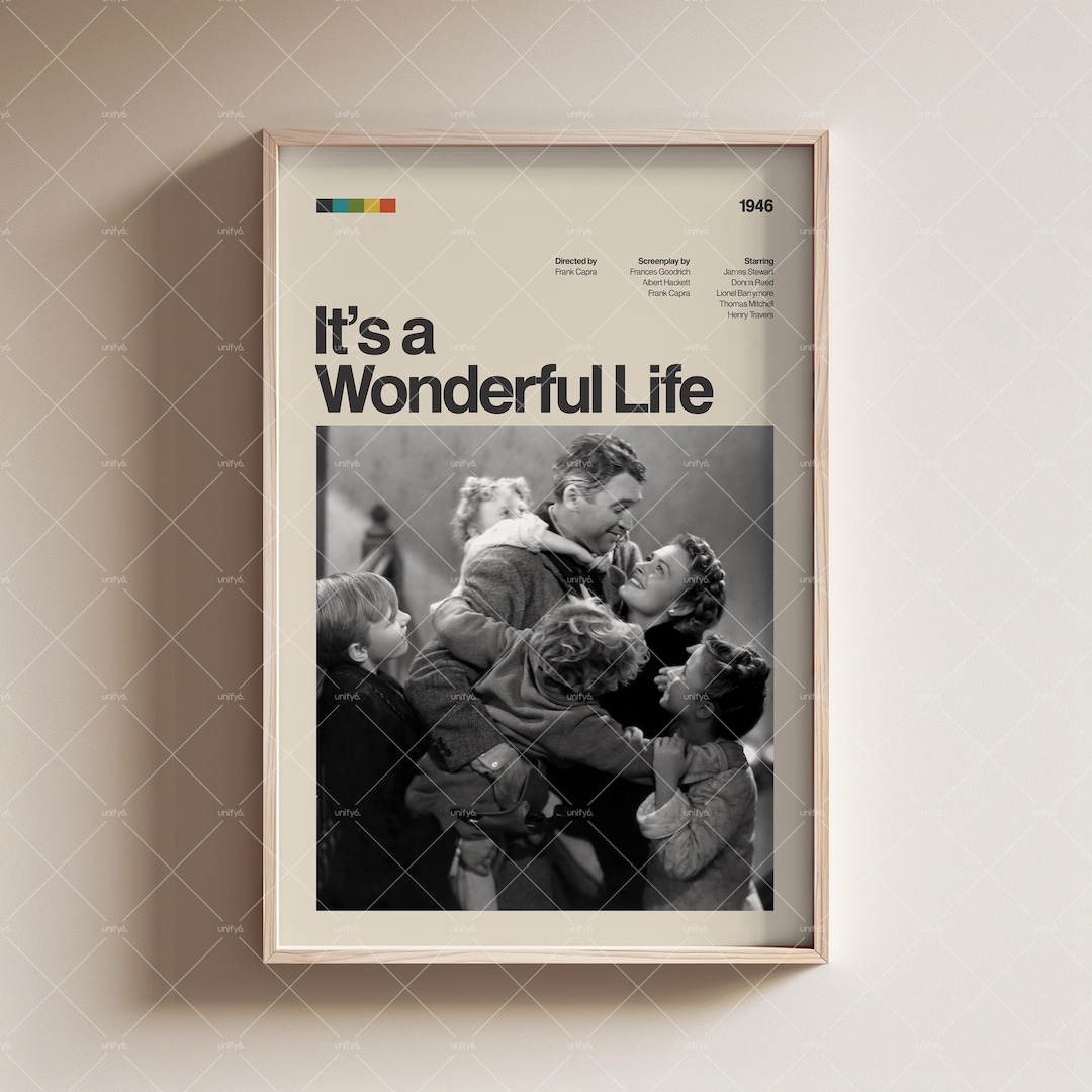 Its a Wonderful Life Vintage Retro Poster, Its a Wonderful Life Movie ...