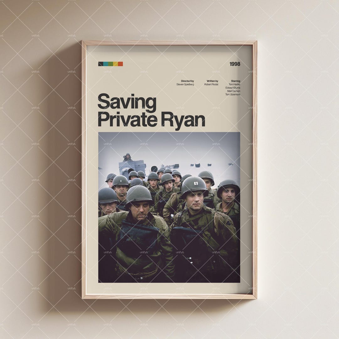Saving Private Ryan Vintage Retro Poster, Saving Private Ryan Movie ...