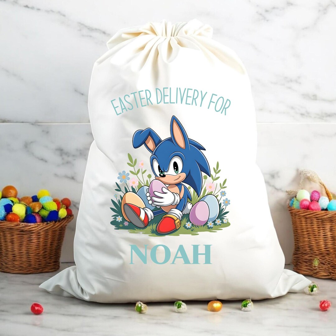 Personalized Easter Bag, Character Bunny, Kids Easter Delivery, Easter Gift, Custom Name Easter ...