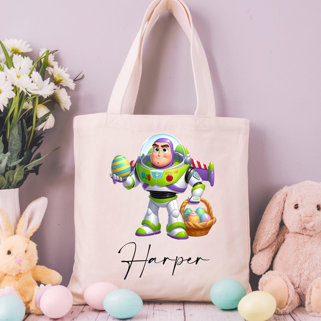 Buzz Lightyear Easter Tote Bag, Personalized Easter Basket, Easter Gift ...
