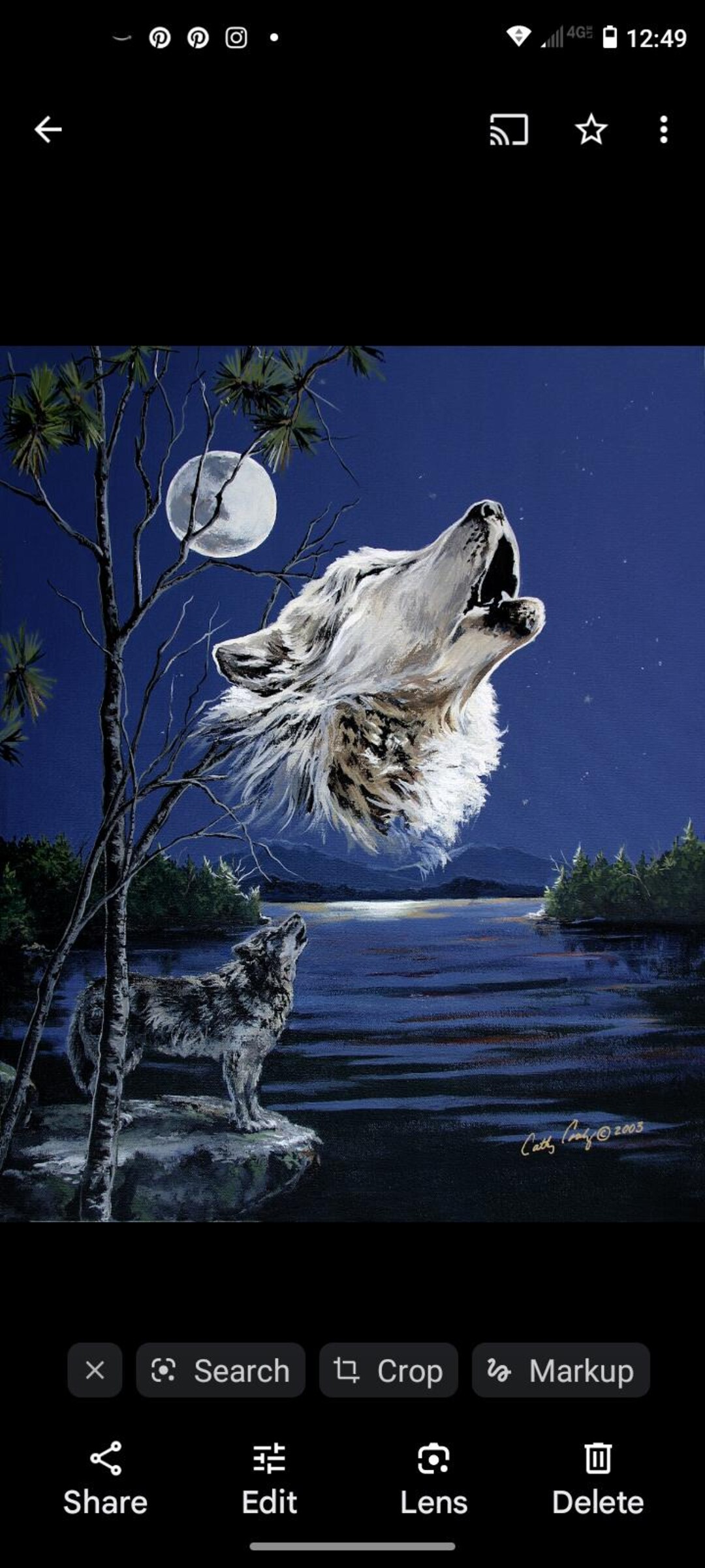 Lone Wolf Signed Art Print by Artist Cathy Cooksey - Etsy
