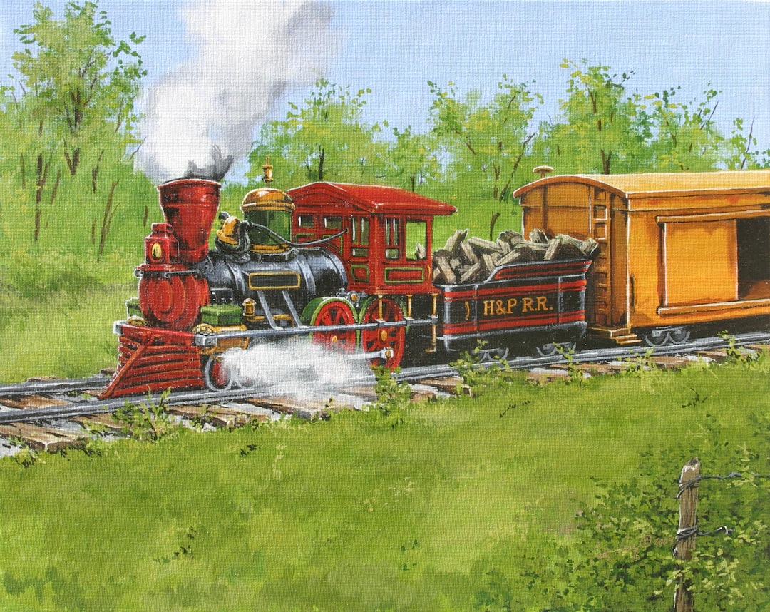 Choo Choo Signed Art Print of Painting by Artist Cathy Cooksey - Etsy