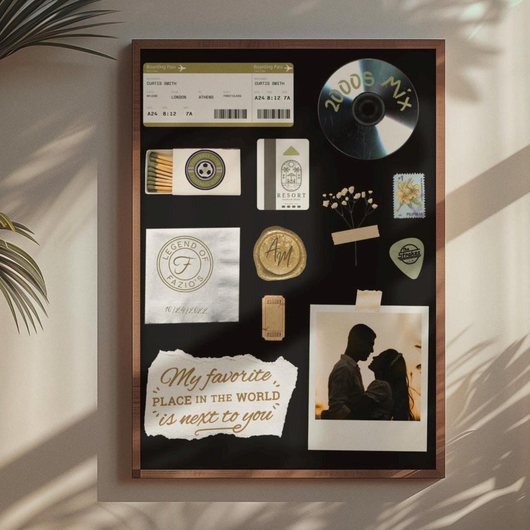 Custom Matchbox Art, Couples Timeline Collage, Personalized Gift for ...