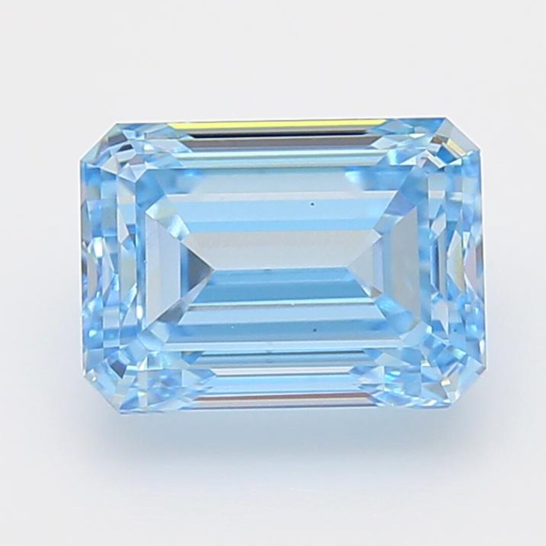 Fancy Intense BLUE Color 2.40 Ct IGI Certified Emerald Brilliant Cut ...