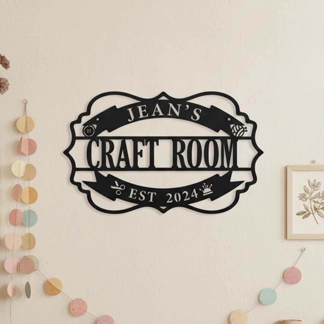Personalised Metal Craft Room Wall Sign, Craft Room Metal Sign With ...
