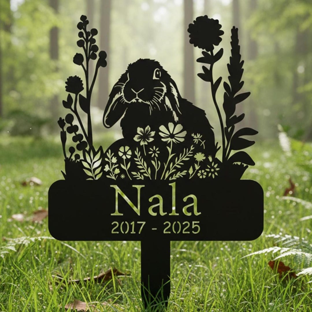 Personalized Rabbit Memorial Stake,bunny Memorial Metal Sign,pet ...