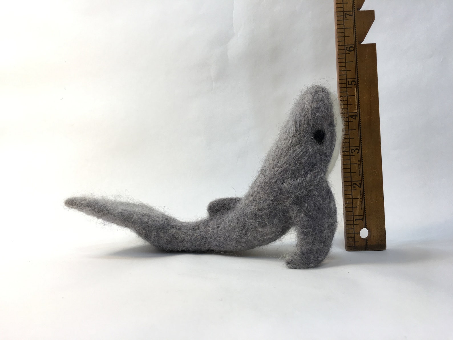 Handmade Needle Felted Whale 4 X 7 Inches Gray and Black Nursery Decor ...