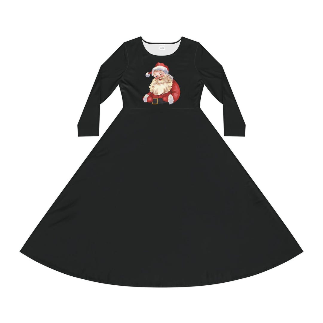 Christmas Dance Dress, Women's Santa Claus Long Sleeve Costume, Holiday ...