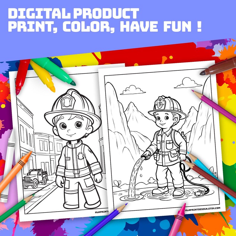 15 Firefighter Printable Coloring Pages for Children With Models, Easy ...